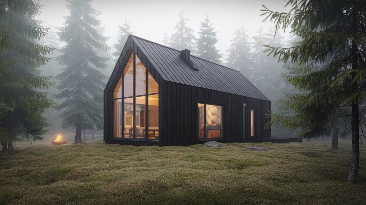 11 Bold Black Cabin in the Woods Design Ideas - Atdecor