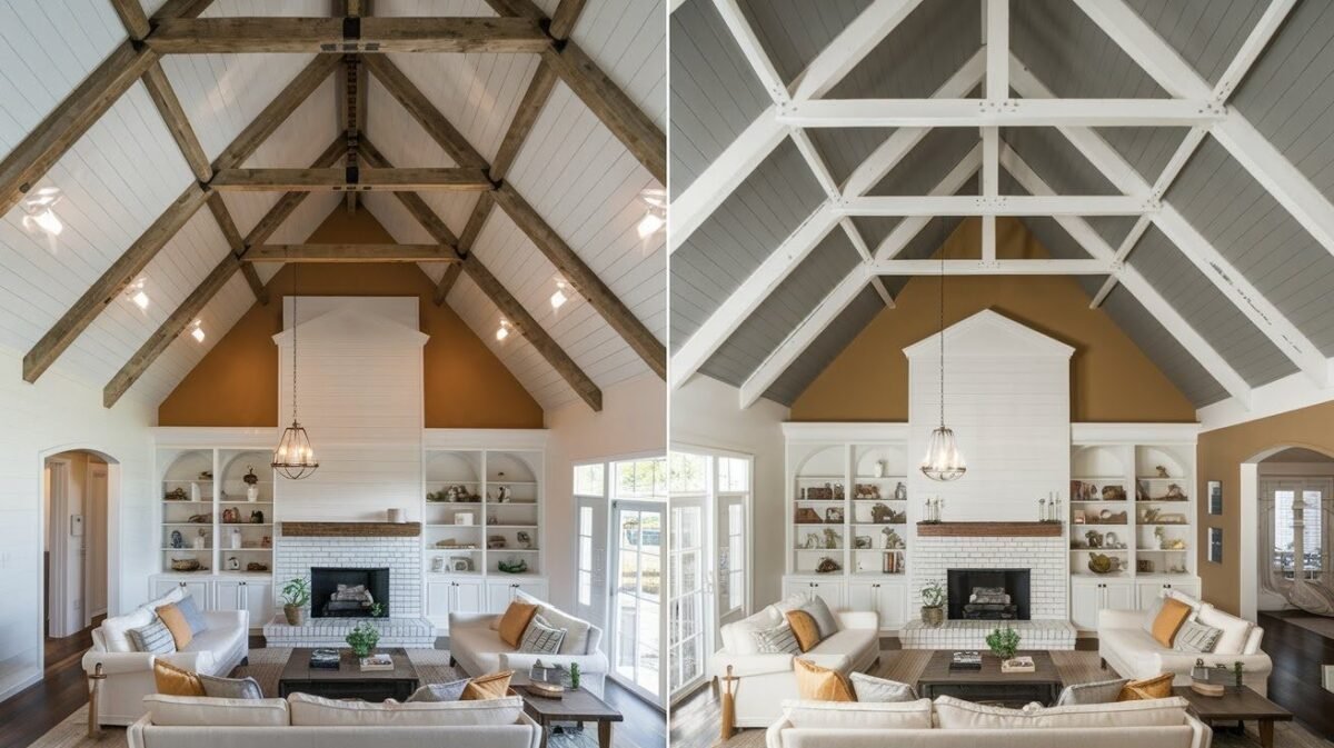 11 Farmhouse Vaulted Ceiling Fireplace Ideas to Love - Atdecor